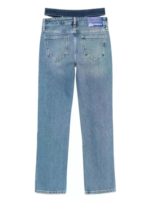 Karl Lagerfeld Straight-leg Side-cut Jeans - Blue