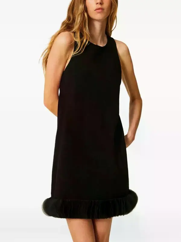 TWINSET Sleeveless Tulle-trimmed Mini Dress