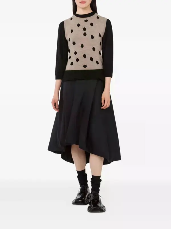 Moschino Polka-dot Ruffled Sweater