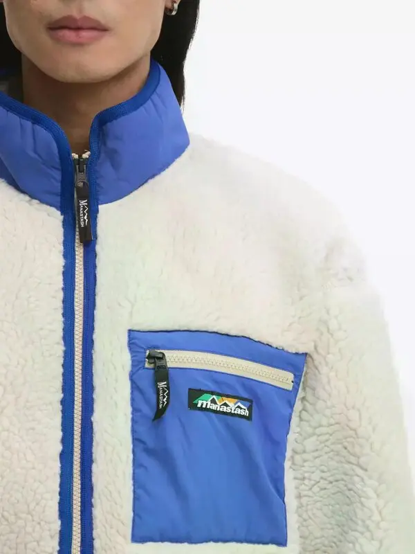 MANASTASH Fleece Panelled Zip-up Jacket - Neutrals