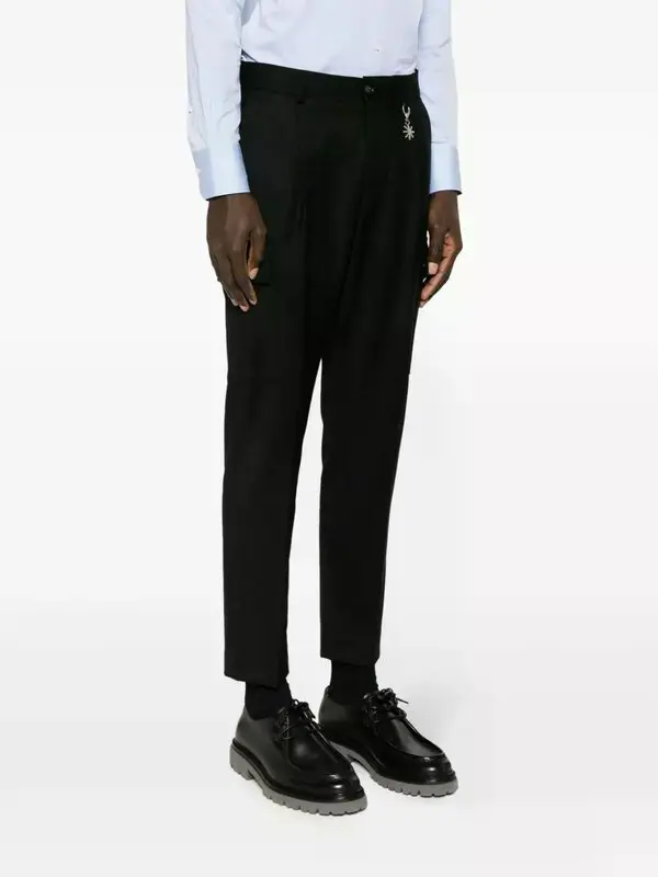 MANUEL RITZ Stretch-wool Logo Charm Tapered Cargo Trousers