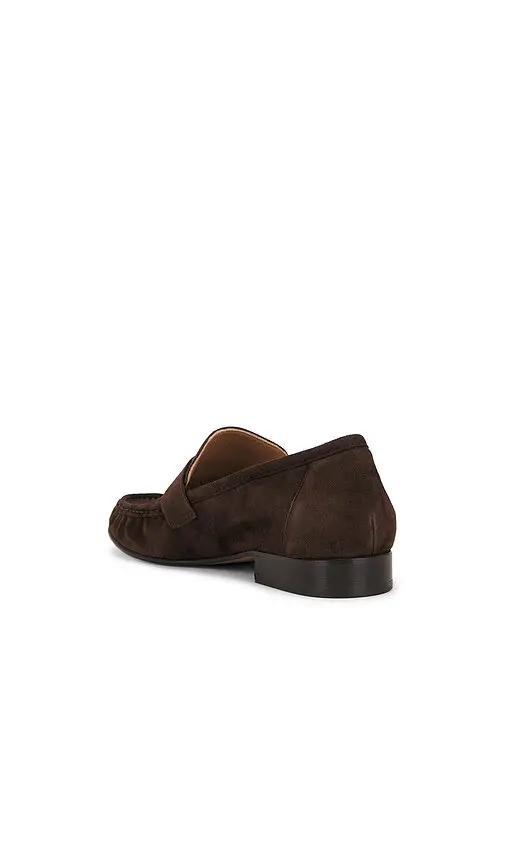 MANSUR GAVRIEL Ruched Suede Loafers - Chocolate
