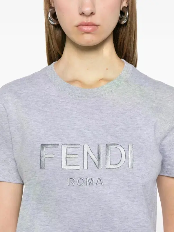 Fendi Logo-embroidered T-shirt