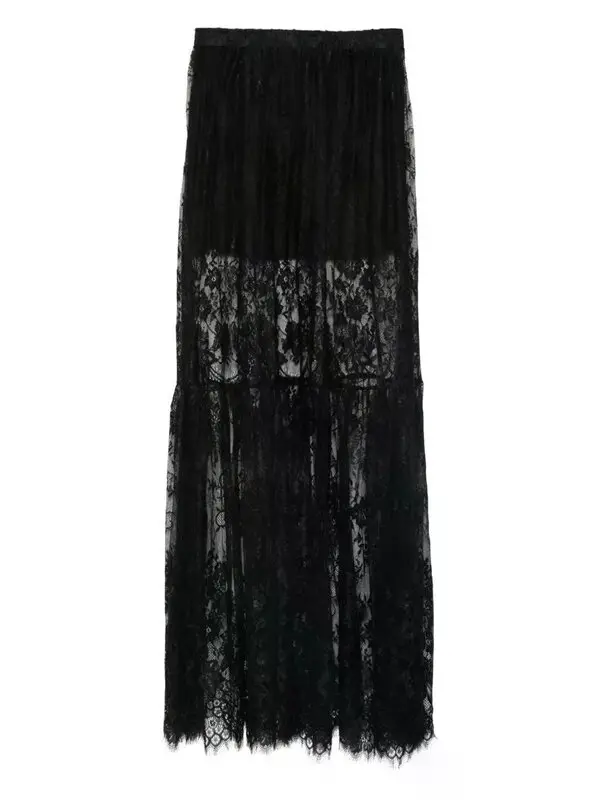 HAMZA Snowflake Lace Maxi Skirt