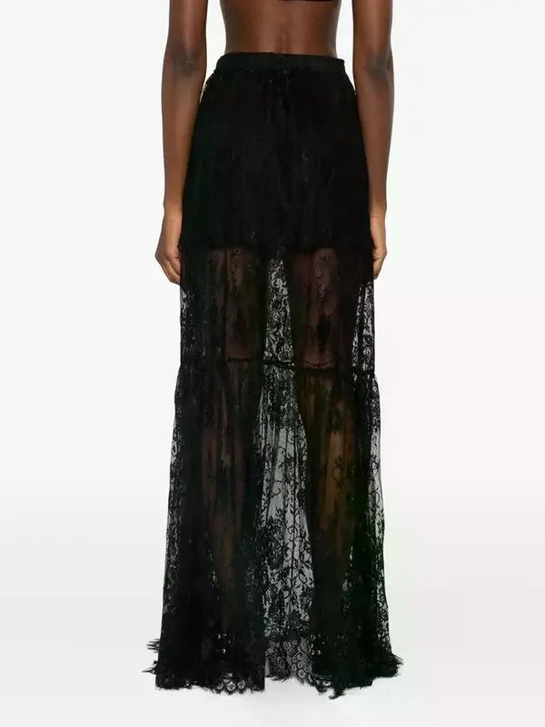 HAMZA Snowflake Lace Maxi Skirt