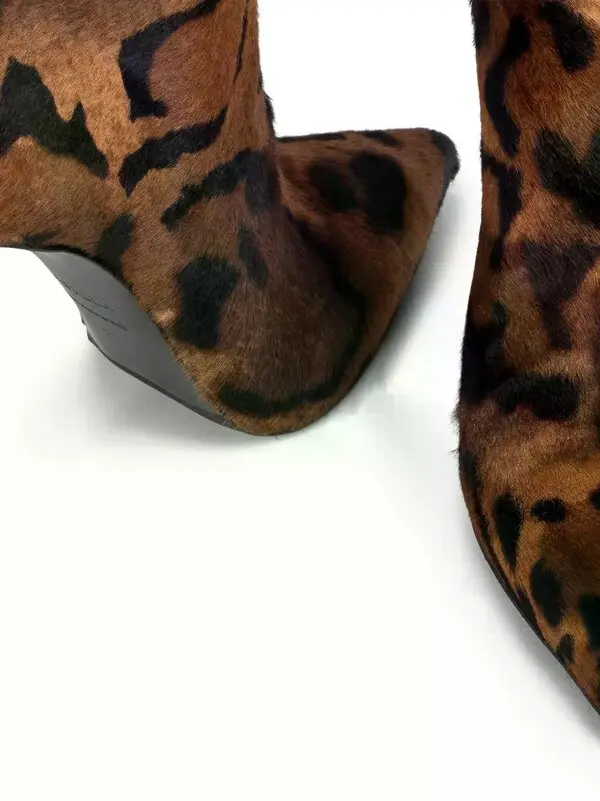LE SILLA 120mm Eva Leopard-print Leather Boots