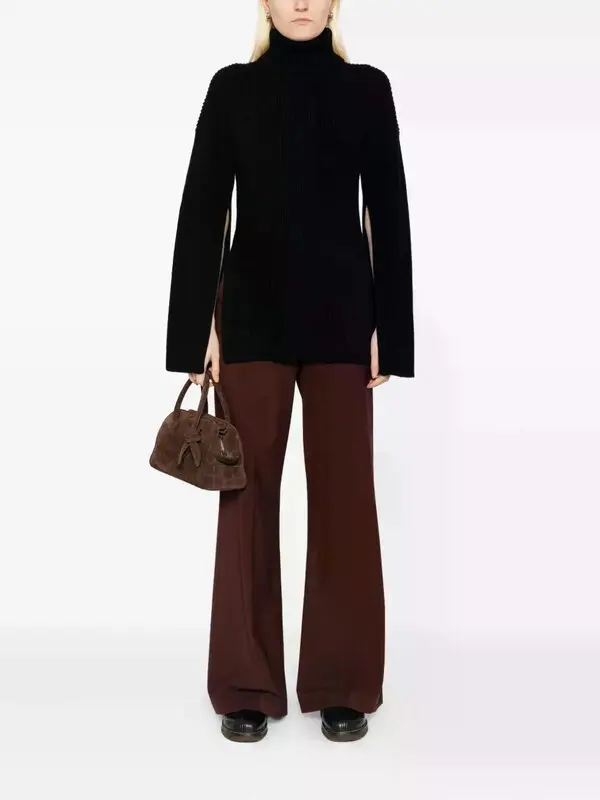 TOTEME Merino Slit Sleeve Sweatshirt - Black