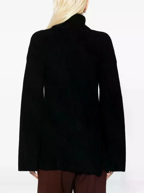 TOTEME Merino Slit Sleeve Sweatshirt - Black