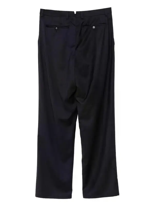 Canali Pleated Wool Trousers - Blue