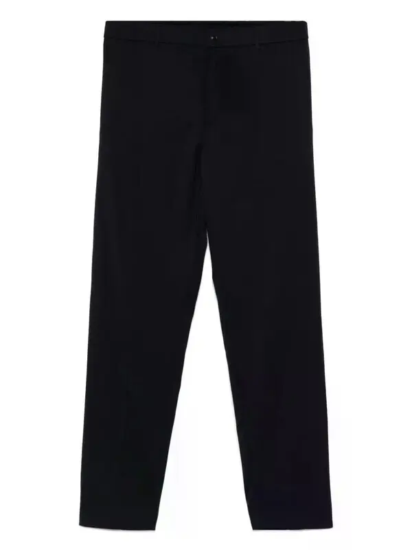 Moncler Wool-blend Trousers With Button Fly - Blue