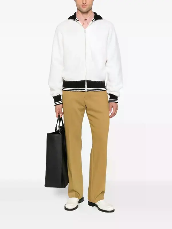 JIL SANDER High-neck Zip-fastening Cardigan - White