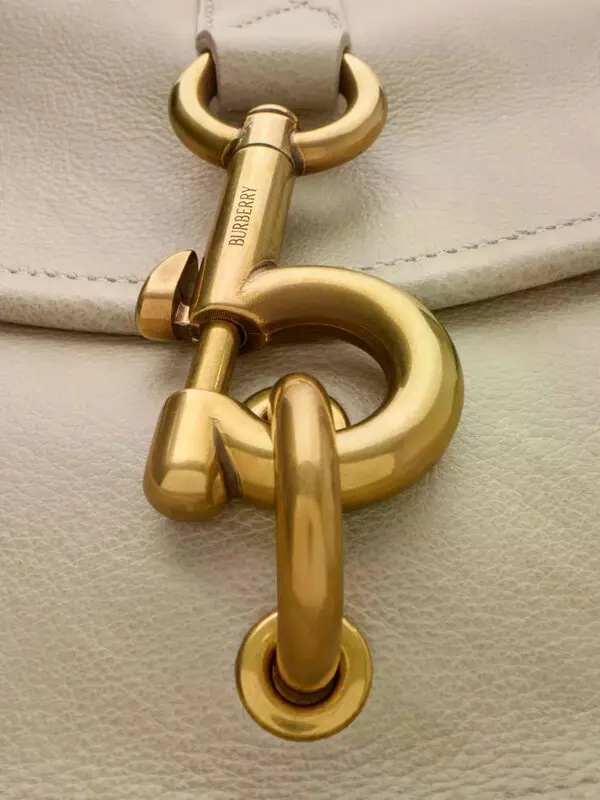 Burberry Small B Clip Messenger Bag In Grainy Calf Leather