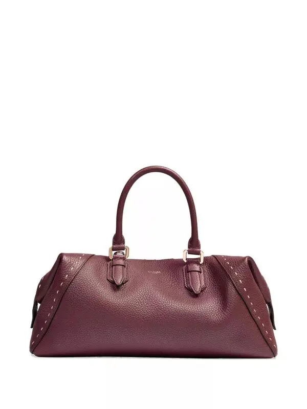 LANCEL Medium Leather Boston Tote Bag - Red