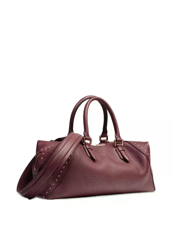 LANCEL Boston Leather Tote Bag - Red