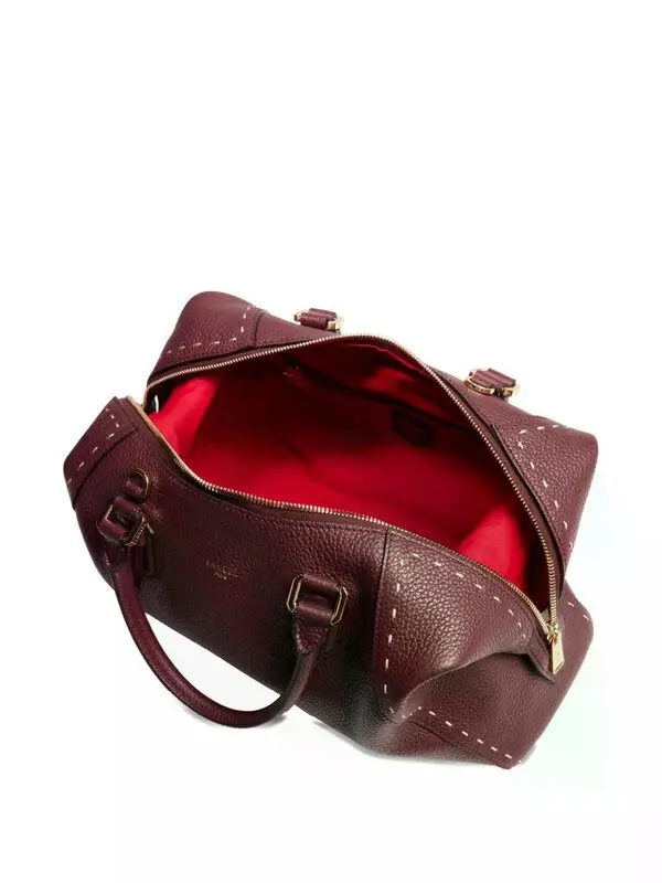 LANCEL Boston Leather Tote Bag - Red