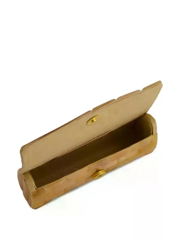 Glorinha Paranagua Anouska Brick-pattern Clutch - Neutrals