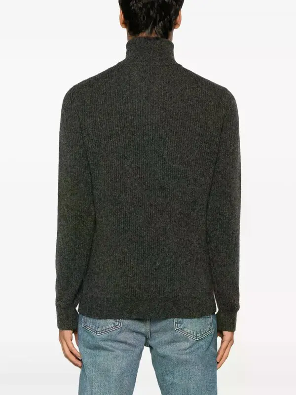 ROBERTO COLLINA Half-zip Ribbed Knit Jumper