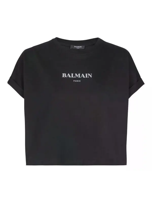Balmain Logo-print Short-sleeve T-shirt - Black