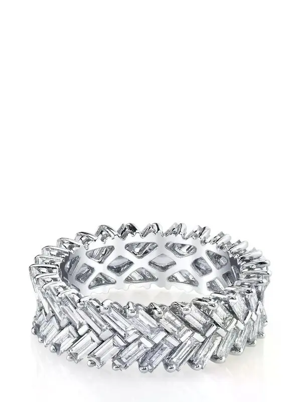 ANITA KO 18k White Gold Baguette Zipper Ring