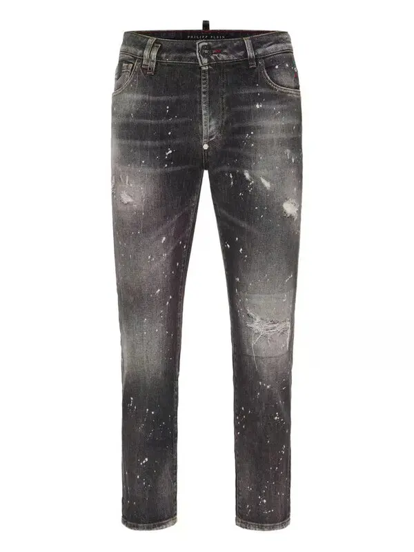 Philipp Plein Paint-splatter Distressed Jeans
