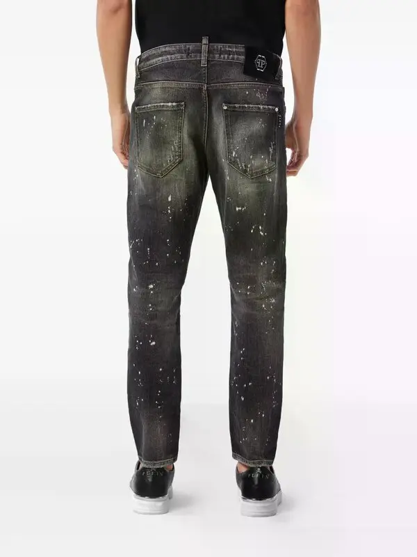 Philipp Plein Paint-splatter Distressed Jeans