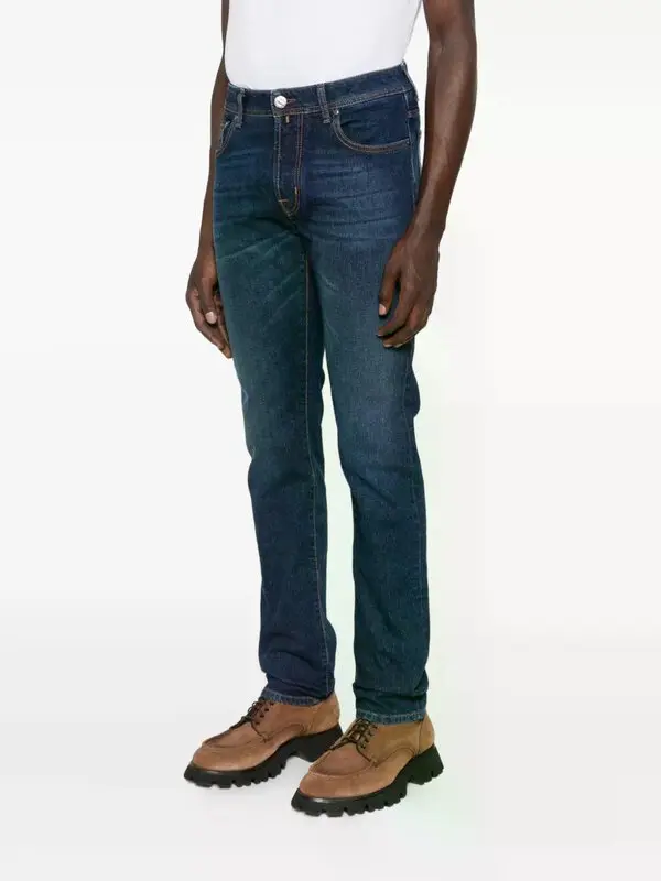Jacob Cohen Dark Jeans With Curved Pocket Detail