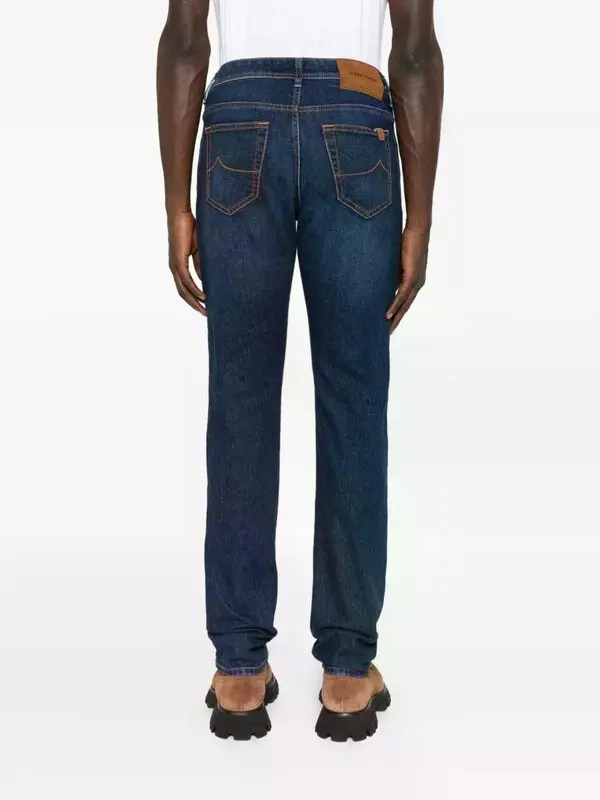 Jacob Cohen Dark Jeans With Curved Pocket Detail