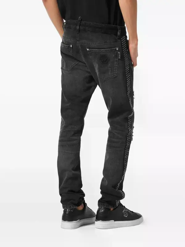 Philipp Plein Straight-leg Jeans With Distressed Detailing