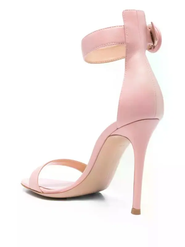 GIANVITO ROSSI Leather Stiletto Heel Ankle Strap Sandals