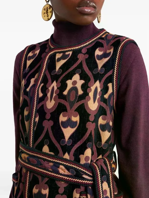 Etro Jacquard Belted Mini Dress