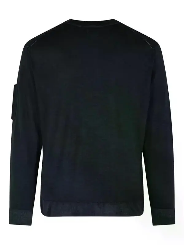 C.P. COMPANY Ribbed Crew-neck Sweater With Buttoned Sleeve Pocket