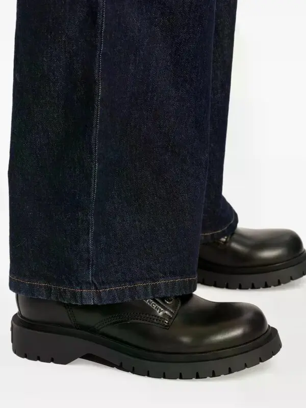 Givenchy Lace-up Leather Biker Boots