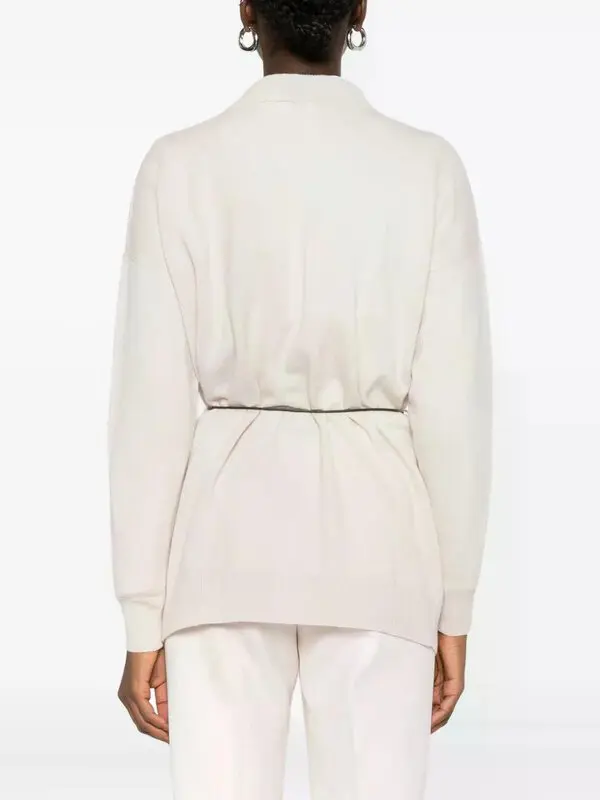Peserico Tie-fastening V-neck Cardigan - Neutrals