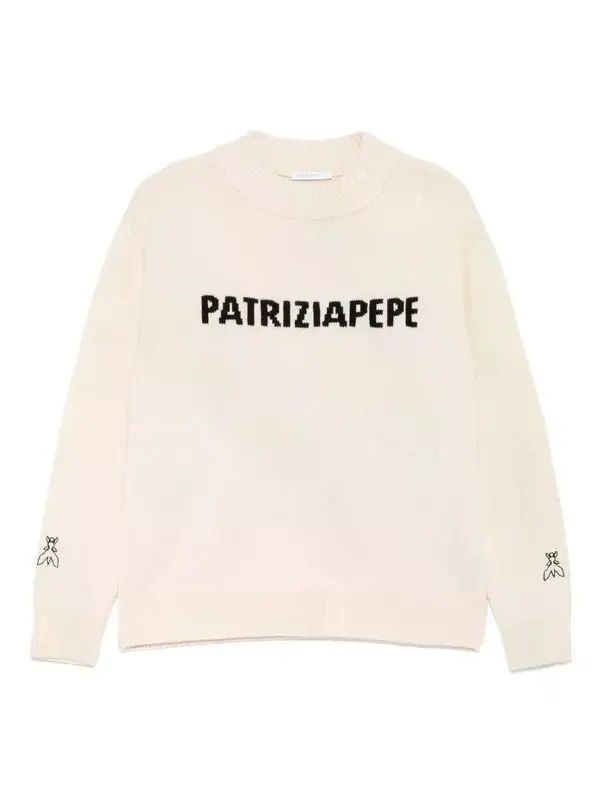 Patrizia Pepe Embroidered Crew-neck Sweater - Neutrals