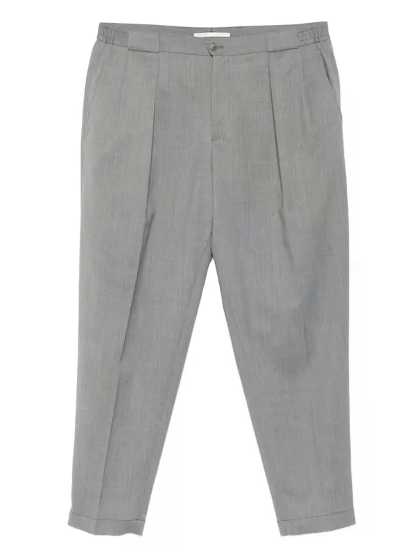 BRIGLIA 1949 Pleated Front Cuffed Hem Trousers - Grey