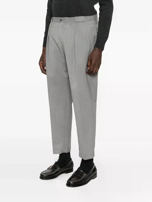 BRIGLIA 1949 Pleated Front Cuffed Hem Trousers - Grey