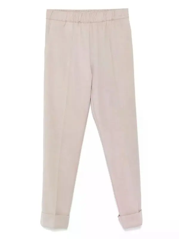 D.exterior Elasticated Waistband Cuffed Trousers - Neutrals