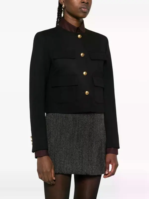 P.a.r.o.s.h Buttoned Flap Pocket Jacket - Black