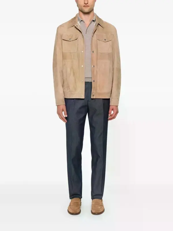 Sease Almond Beige Virgin Wool Mélange Fine Knit Polo - Neutrals