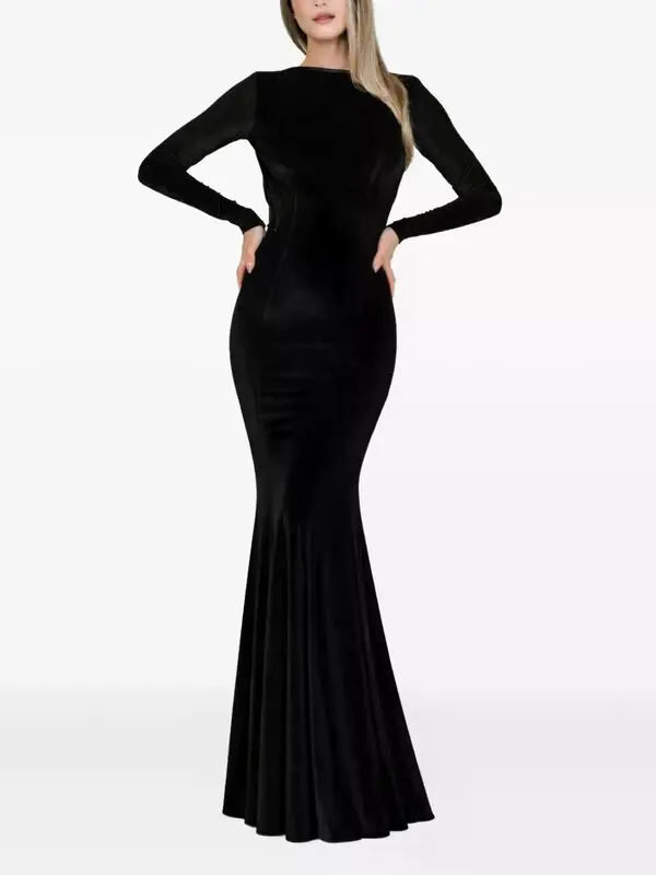 ROSERRY Rosarry Melbourne Mock-neck Long-sleeve Maxi Dress - Black