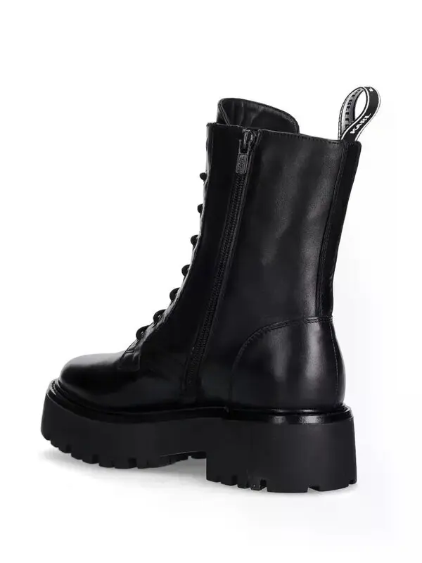 Karl Lagerfeld Logo-embossed Lace-up Combat Boots