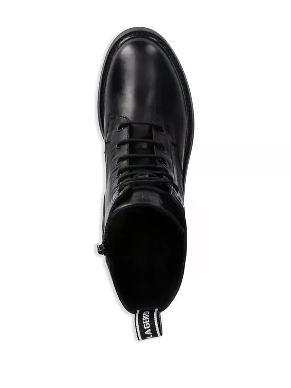 Karl Lagerfeld Logo-embossed Lace-up Combat Boots