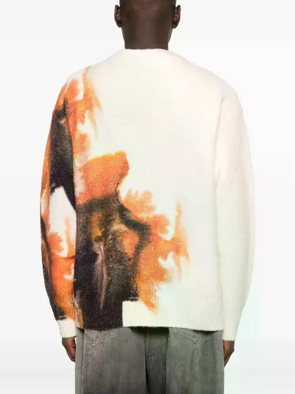 Y3 Graphic-print V-neck Cardigan