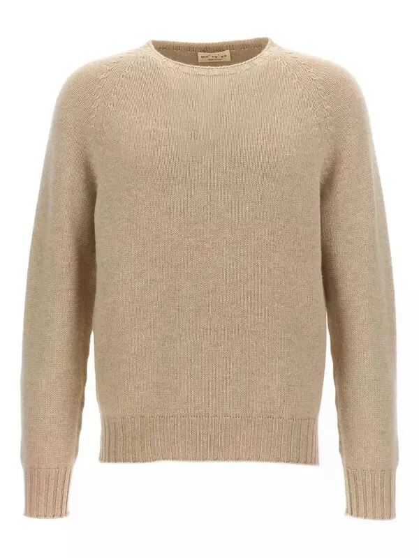 MA'RY'YA Raglan Sleeve Wool-cashmere Blend Crew Neck Sweater - Neutrals