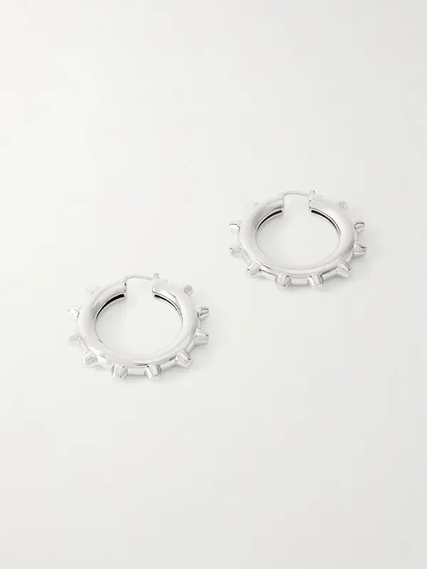 JIL SANDER Tone Hoop Earrings - Silver