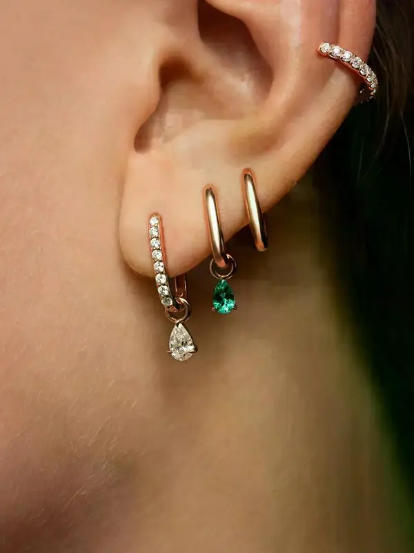 LOEV 14kt Rose Gold Diamond Hoop Earrings