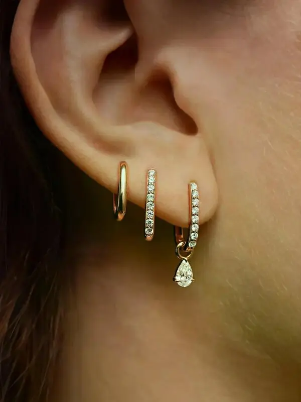 LOEV 14kt Rose Gold Diamond Hoop Earrings