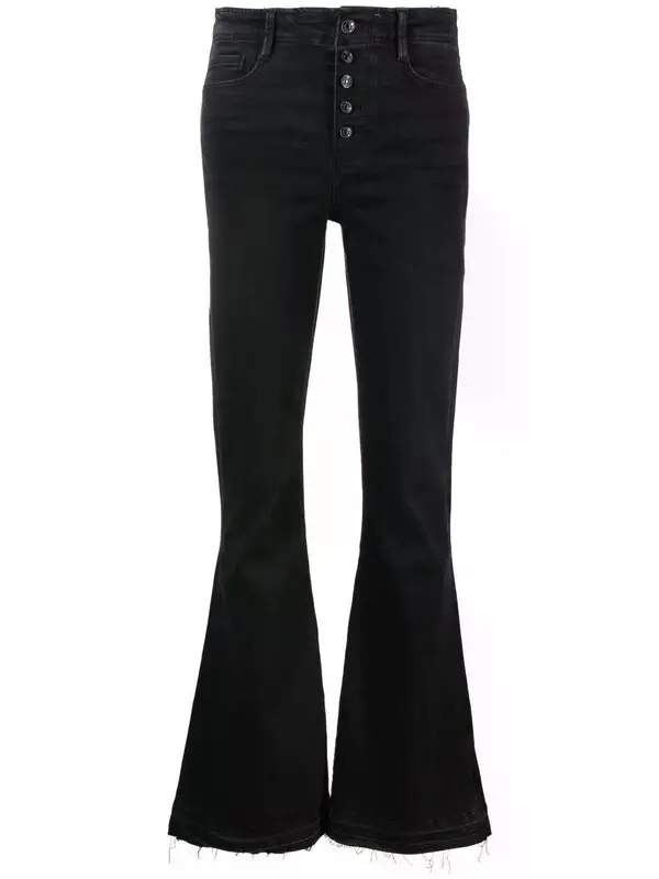 Paige Midnight Dusk Flared-leg Jeans - Black