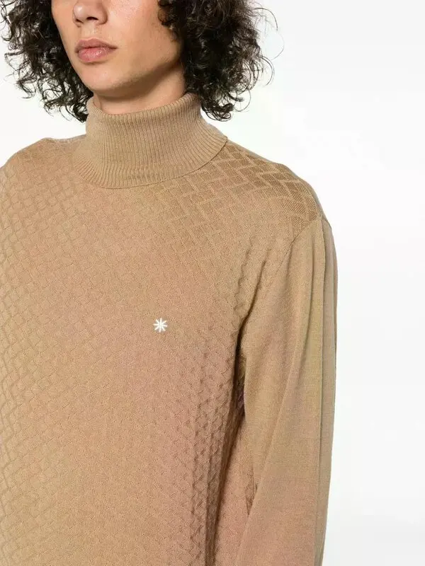 MANUEL RITZ Embroidered Logo Wool Jumper
