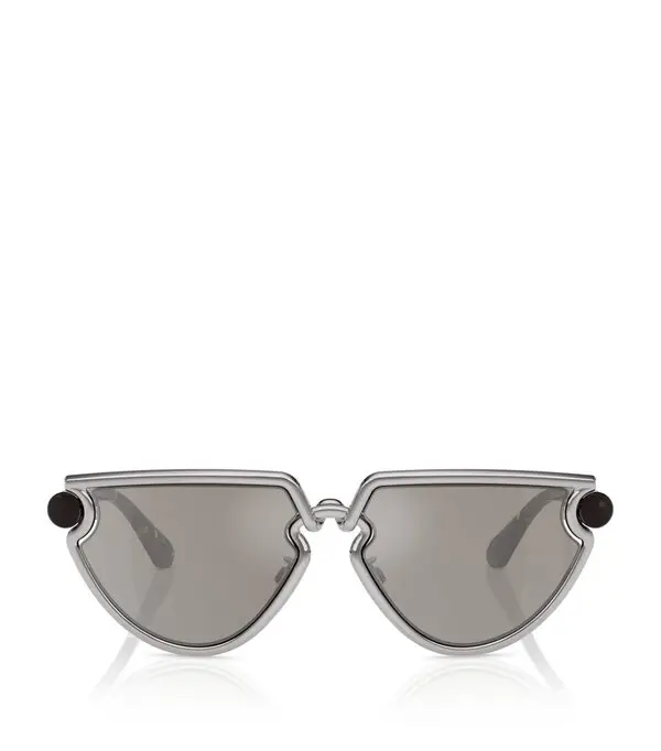 Burberry Metal And Tortoiseshell Sunglasses - Silver